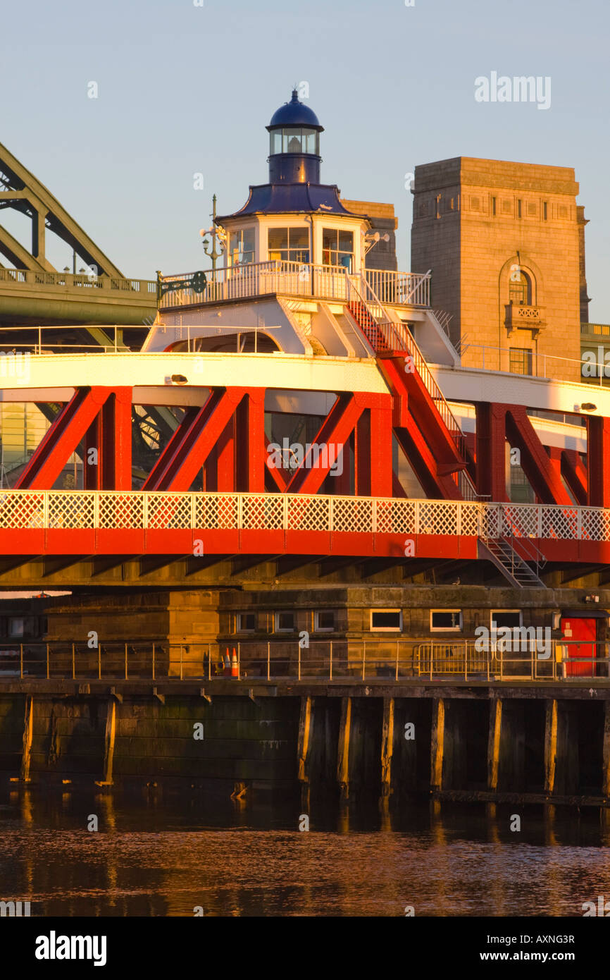 Swinging Bridge between Newcastle and Gateshead over the River Tyne UK ...