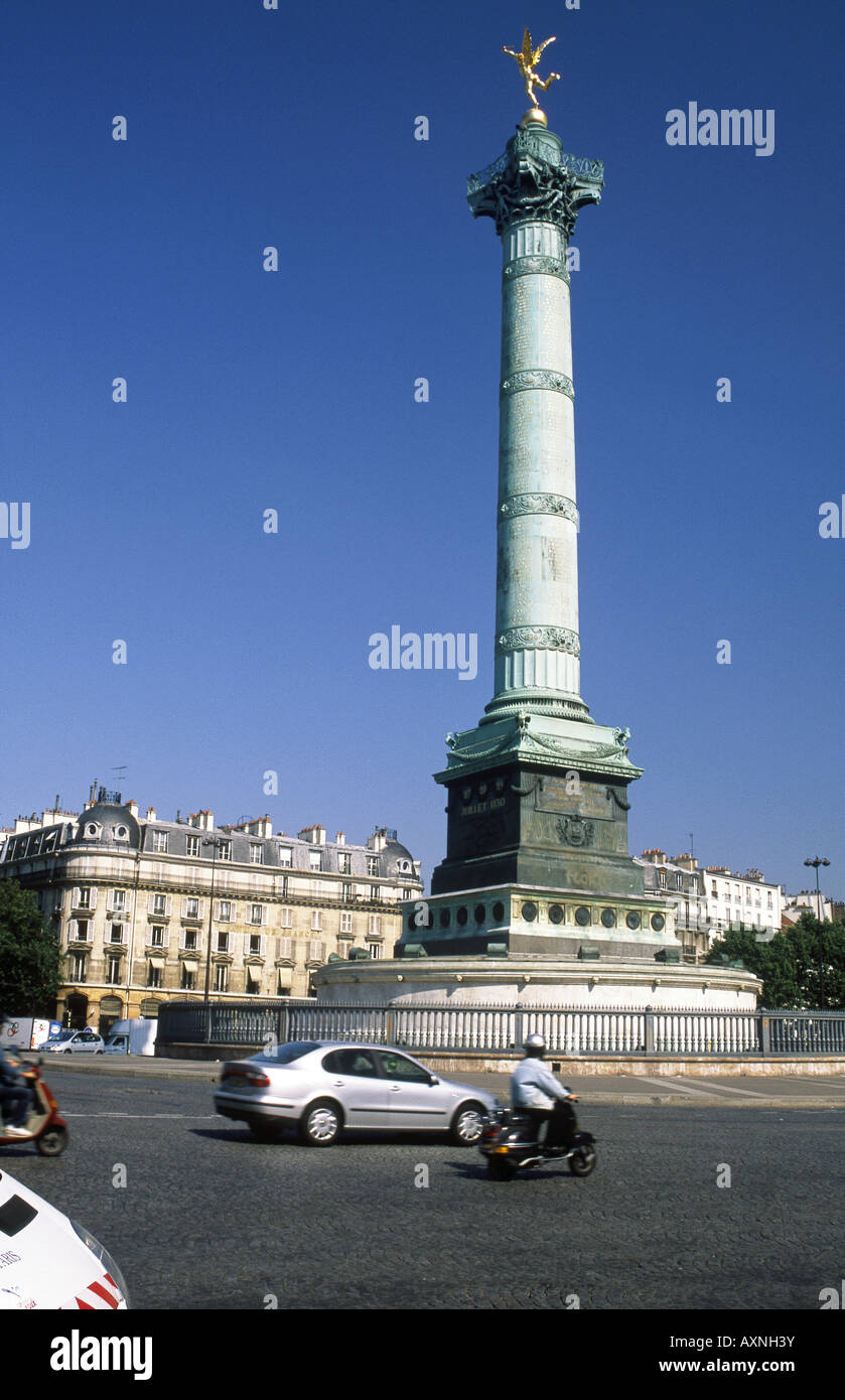 Place de la Bastille Monument to fall of la Bastille French Revolution ...