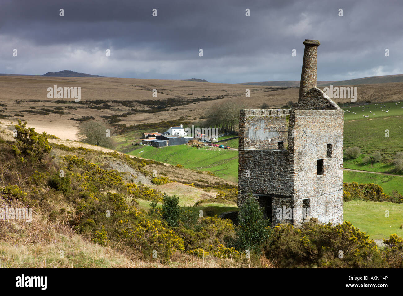 The ruins of Wheal Betsy mine on the western edge of Dartmoor National ...
