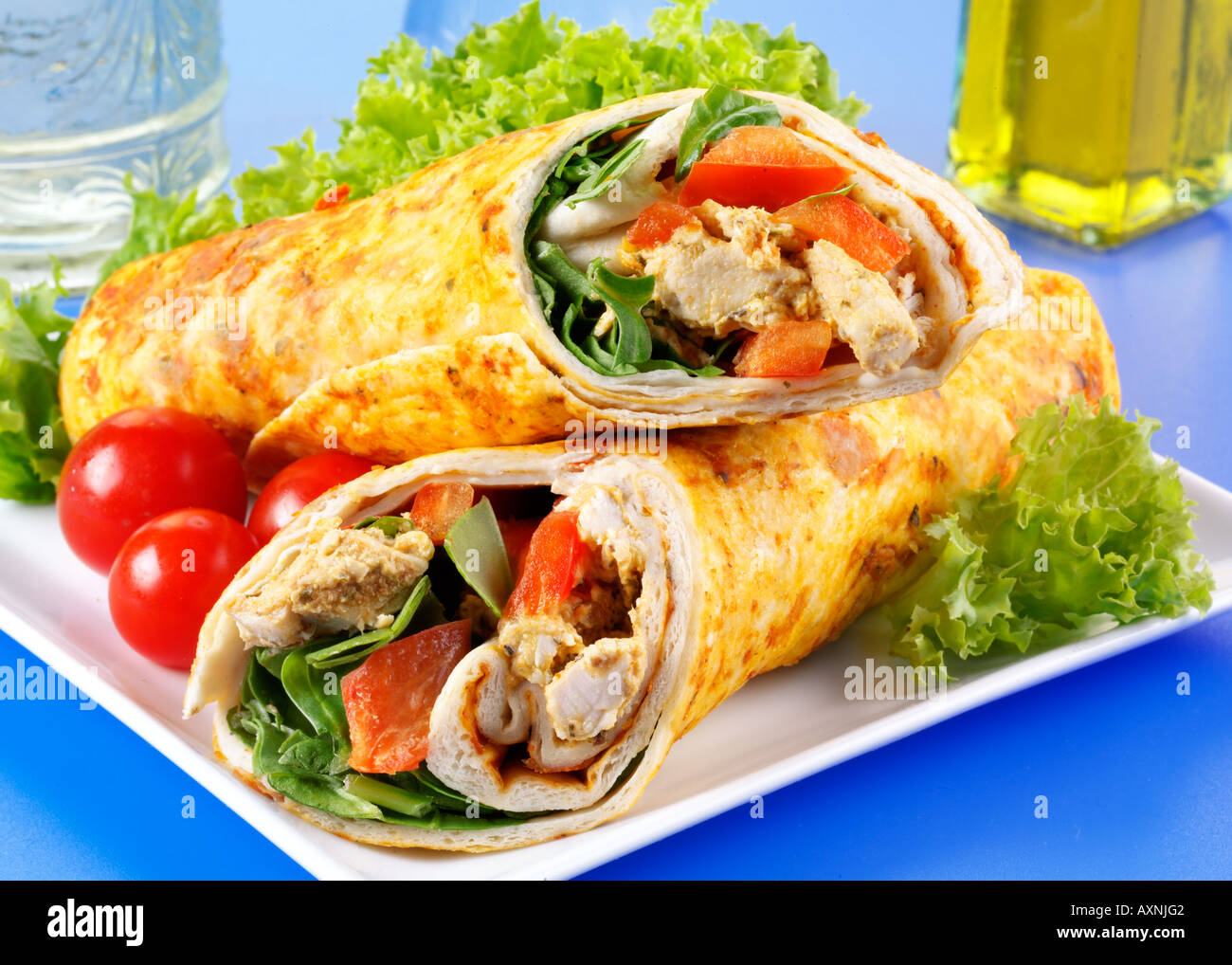 CAJUN CHICKEN WRAP Stock Photo - Alamy