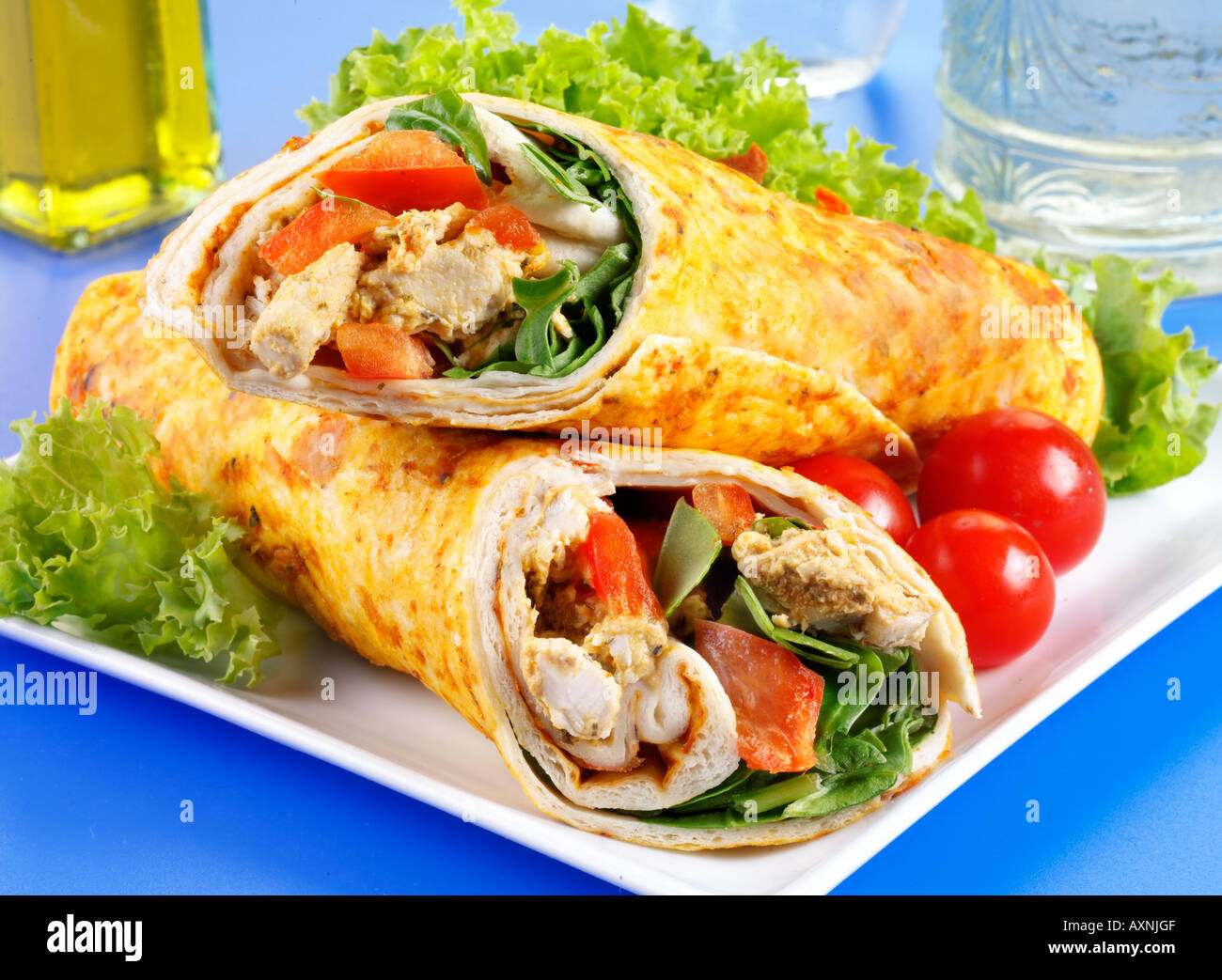 CAJUN CHICKEN WRAP Stock Photo - Alamy