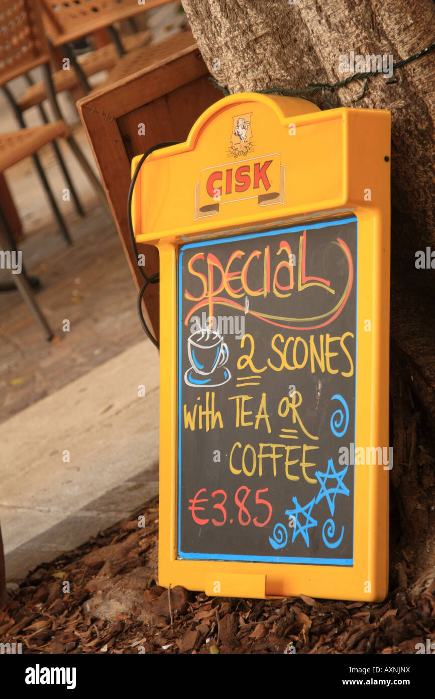 Cafe sign Valletta, Malta Stock Photo - Alamy