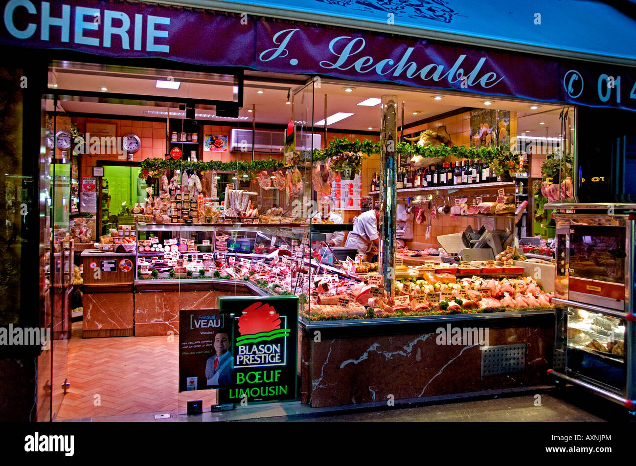 Paris France French Butcher Shop Stock Photos & Paris France French ...