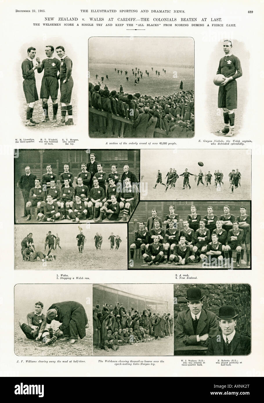 1905 all blacks rugby wales hi-res stock photography and images - Alamy