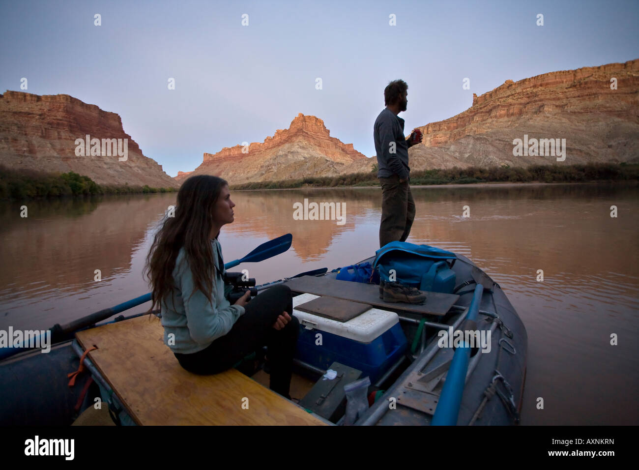 Kiley Miller and John Rzeczycki hanging out on their raft in Spanish ...