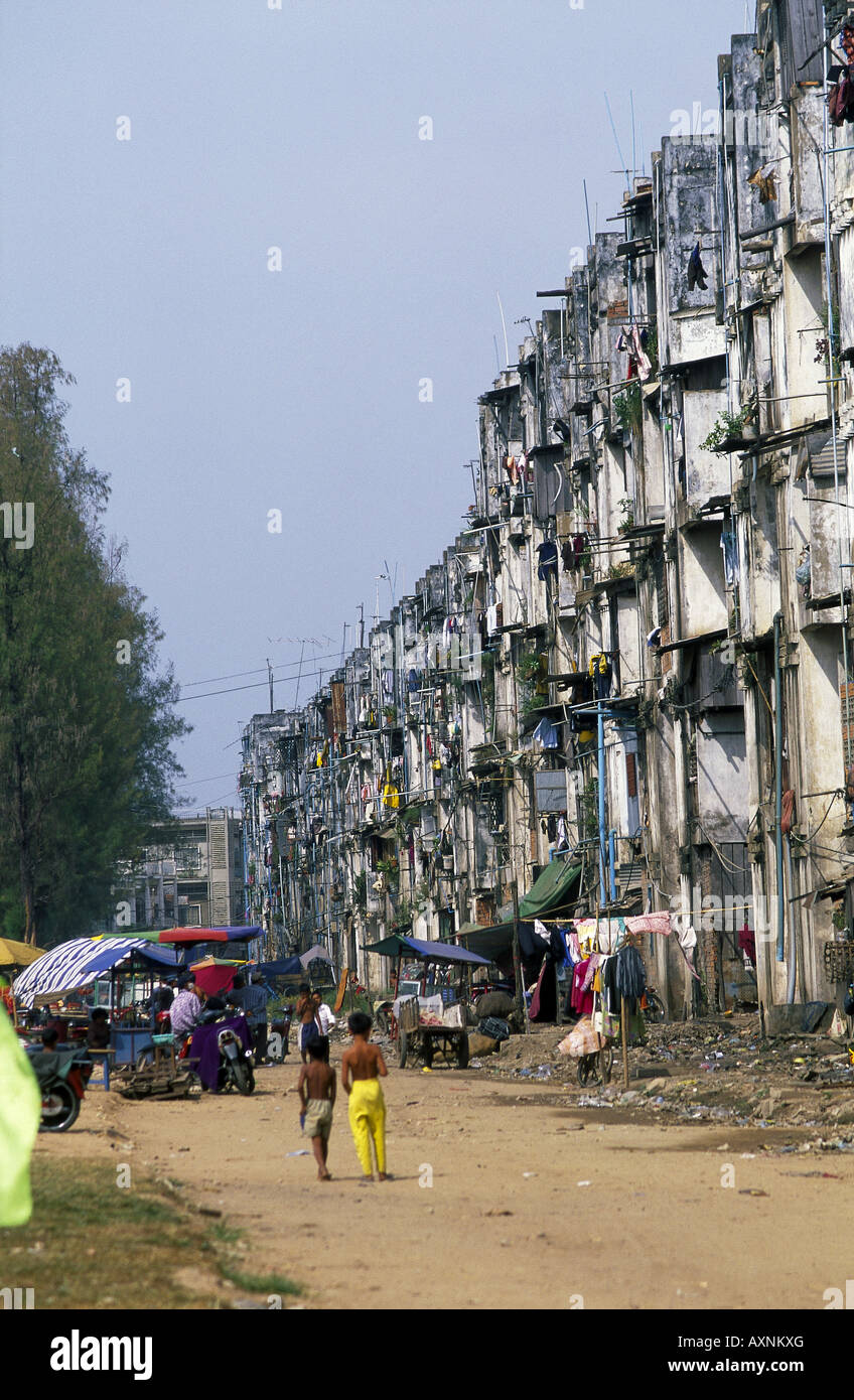 Street Housing Typical tall appartment buildings in poor state Shortage ...