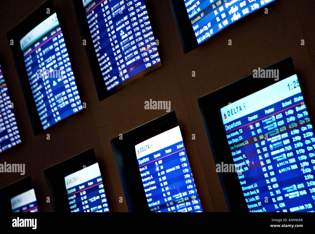 Airport airline flight schedule Stock Photo - Alamy