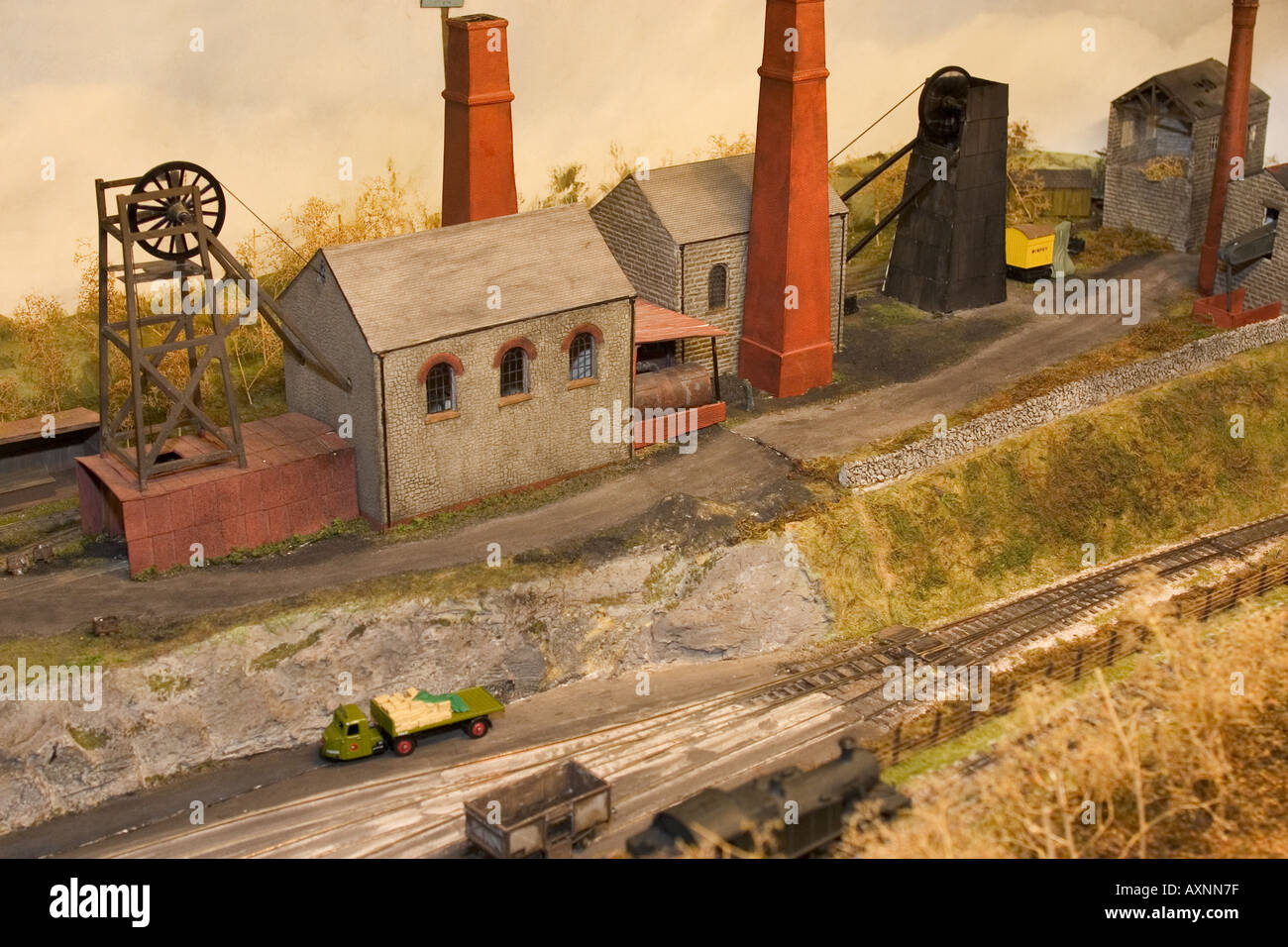 model railway and mine Stock Photo - Alamy