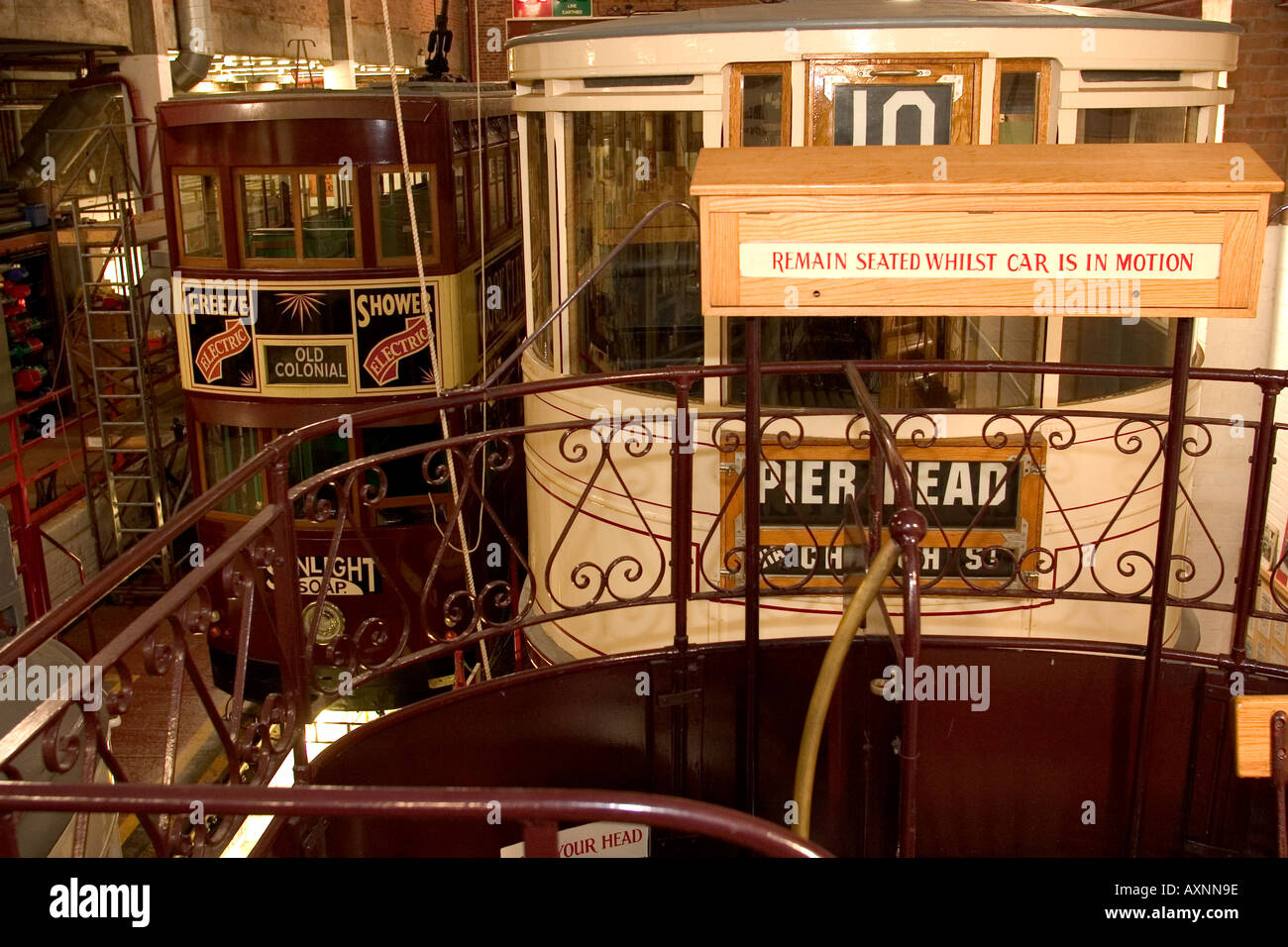 tramcars in tramshed Stock Photo - Alamy