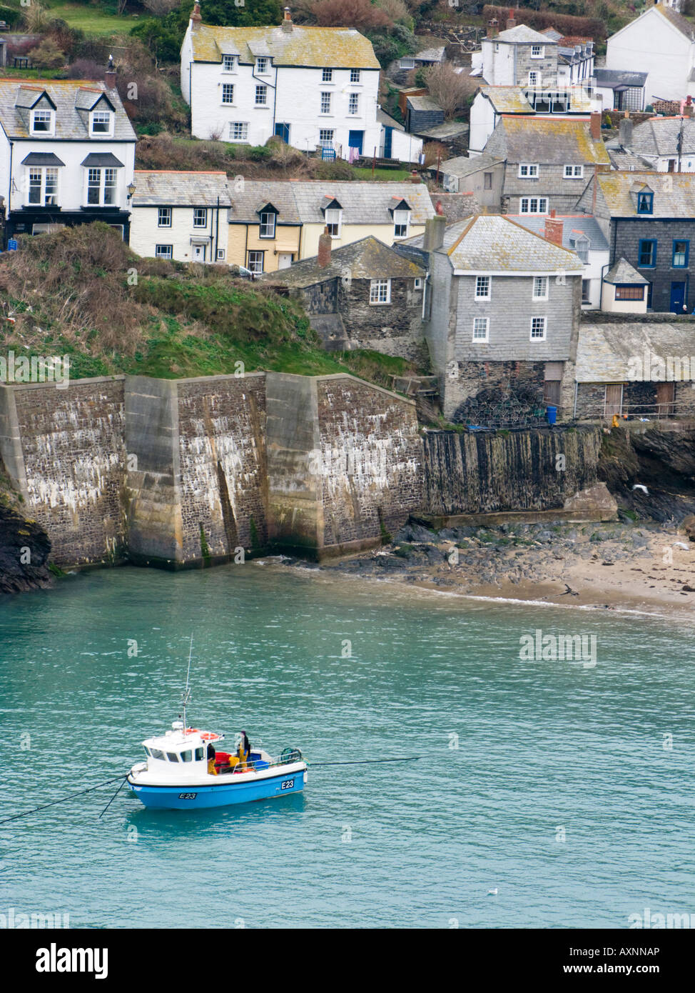 view of Port Issac from hill, Cornwall, England Stock Photo - Alamy