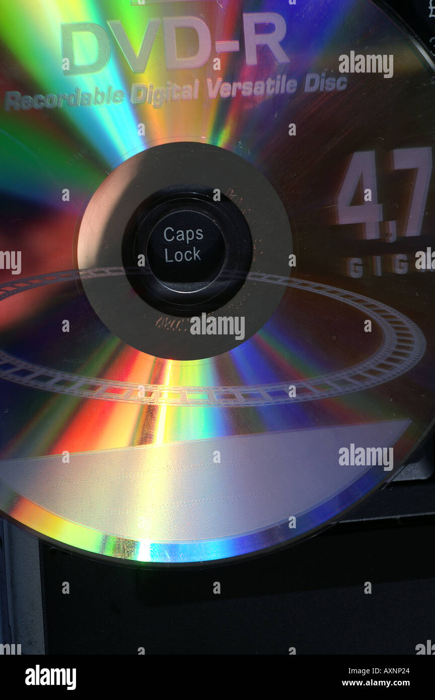 DVD hole around caps lock light diffraction spectrum colours disc audio ...