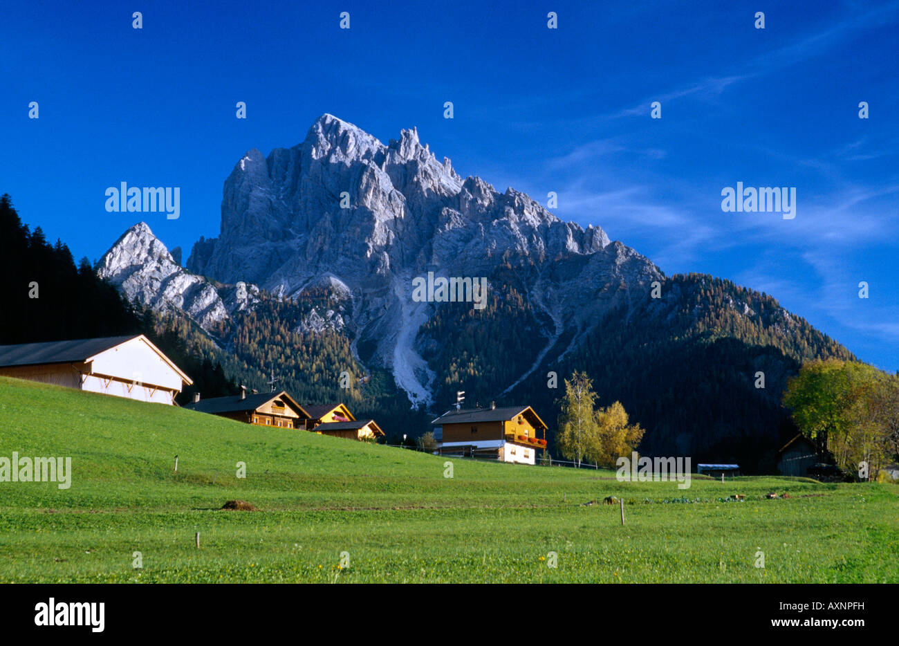farm, Durrenstein, Puster Valley, Dolomites, South Tyrol. Italy Stock ...
