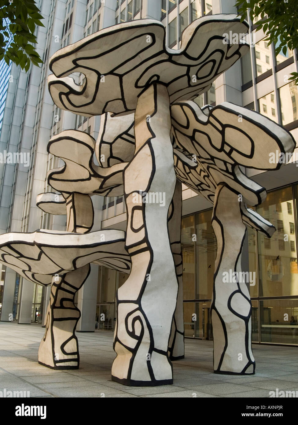 A sculpture by artist Jean Dubuffet in Chase Manhattan Plaza in the ...