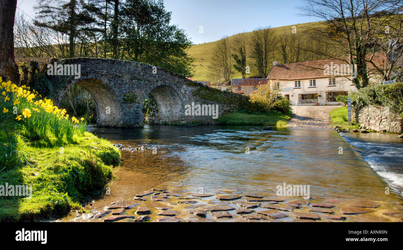Lorna Doone Farm and Malmsmead Bridge in Exmoor National Park, Devon ...