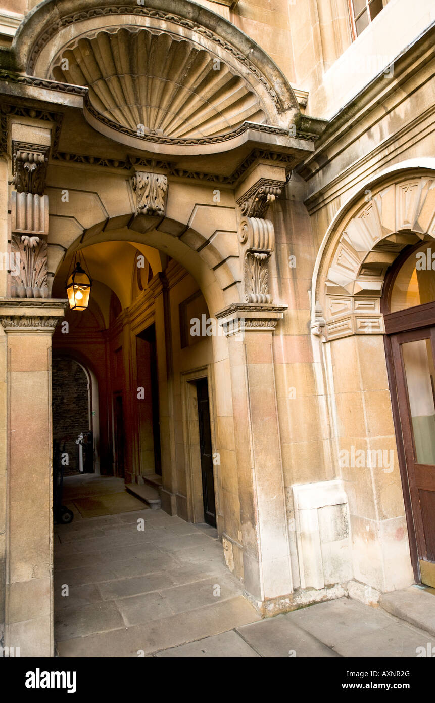 cambridge college architecture building university pillars door windows ...