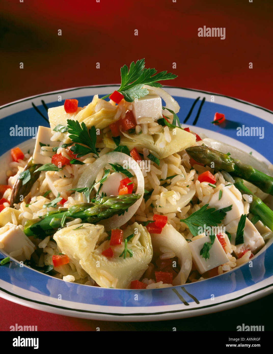 Japan Tofu rice and mixed vegetable salad Stock Photo - Alamy