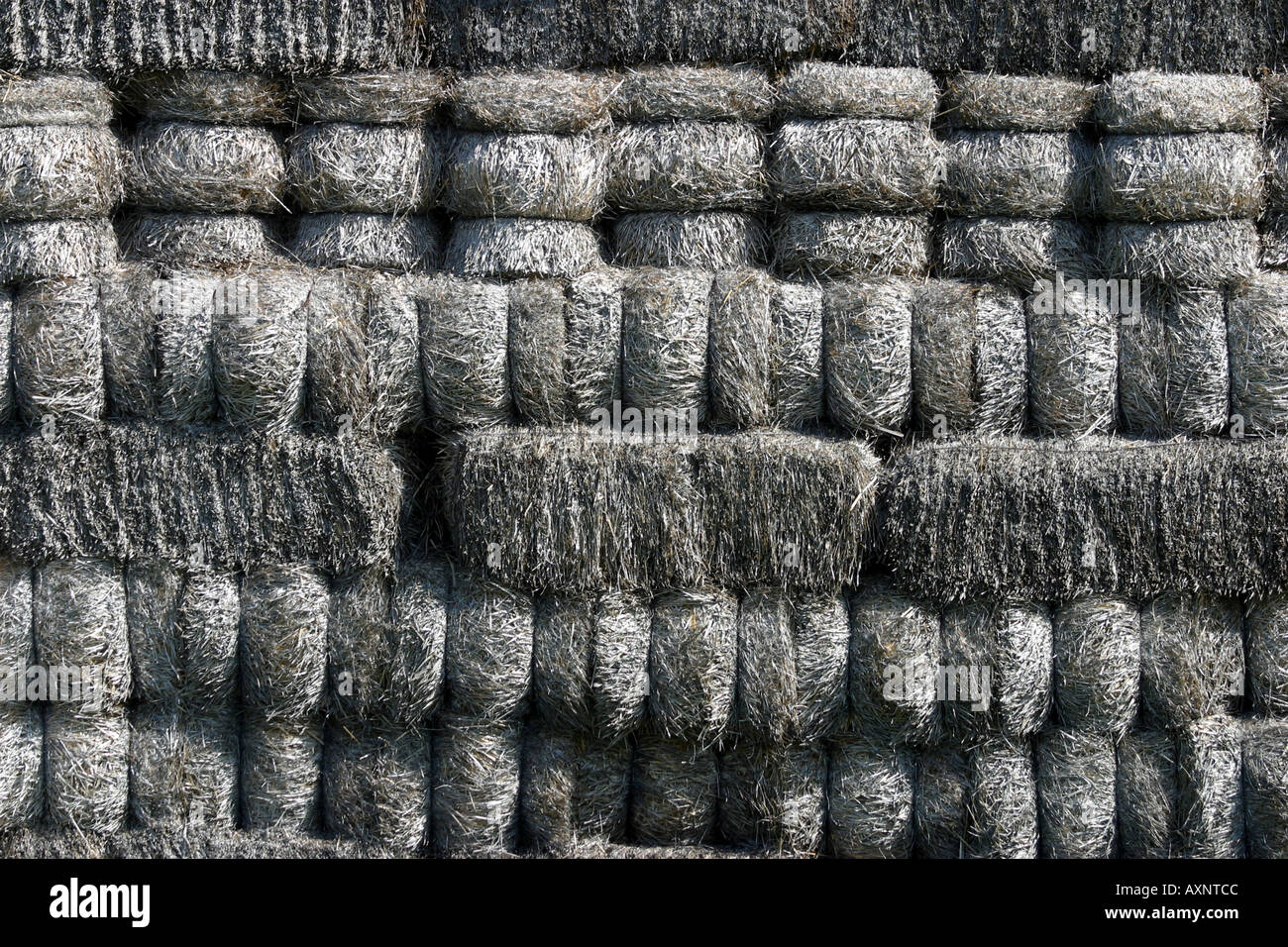 Old hay bales stored in a barn at Dauphin Vallee De La Durance Provence ...