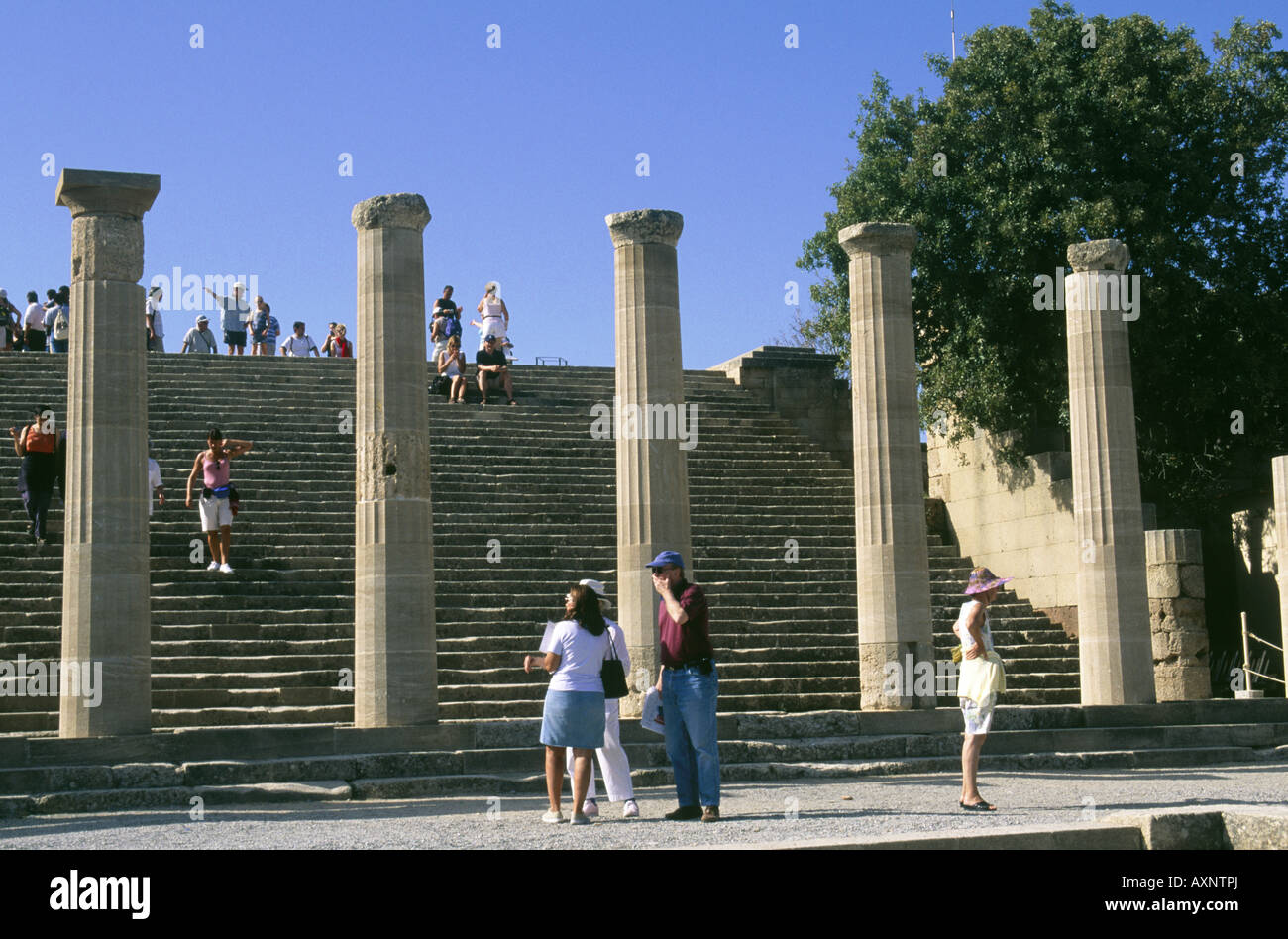 Hilltop Acropolis Hellenistic stoa Columns wide steps To Propylaea ...