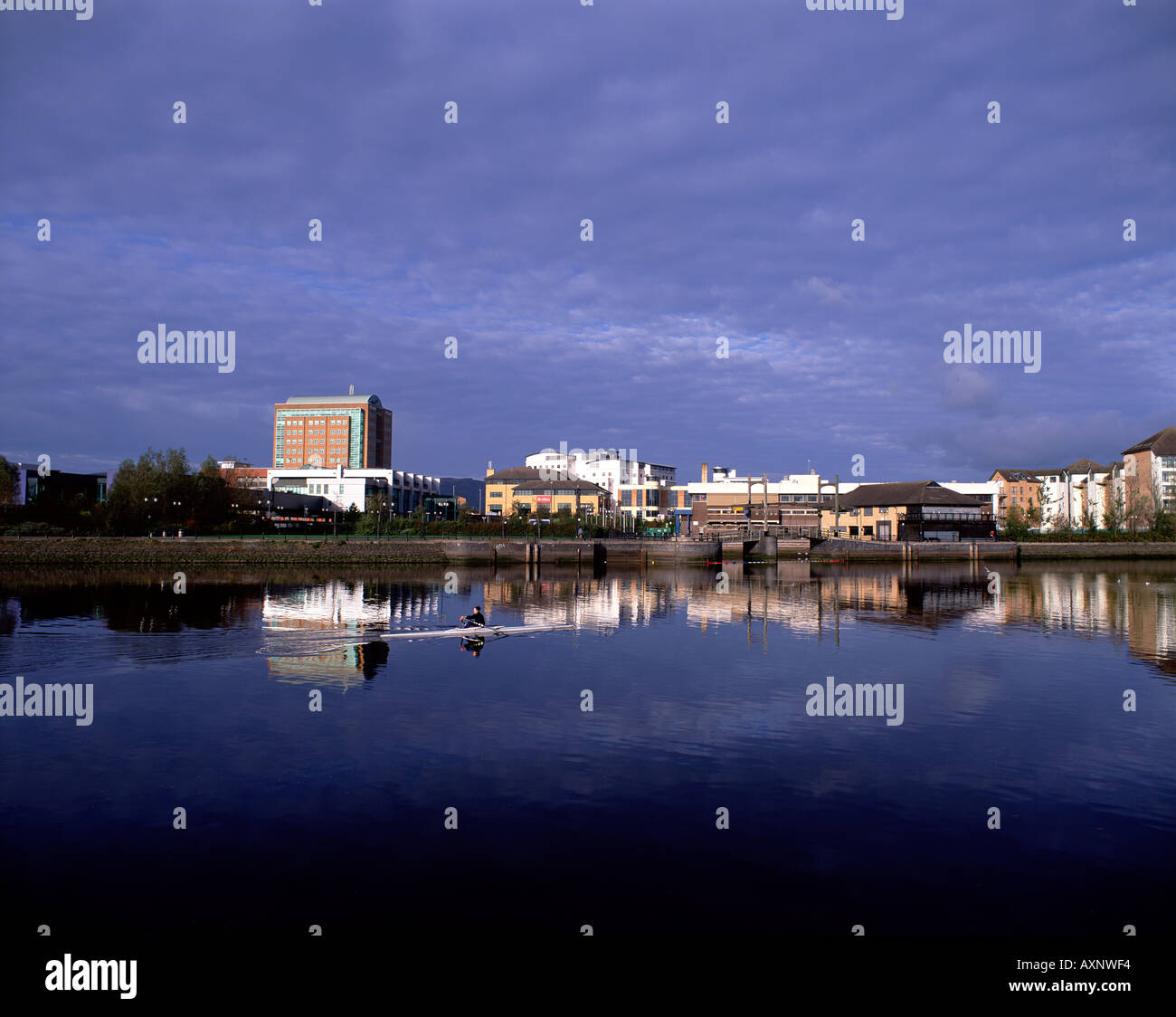 Rower on the River Lagan, Belfast, Northern Ireland Stock Photo - Alamy