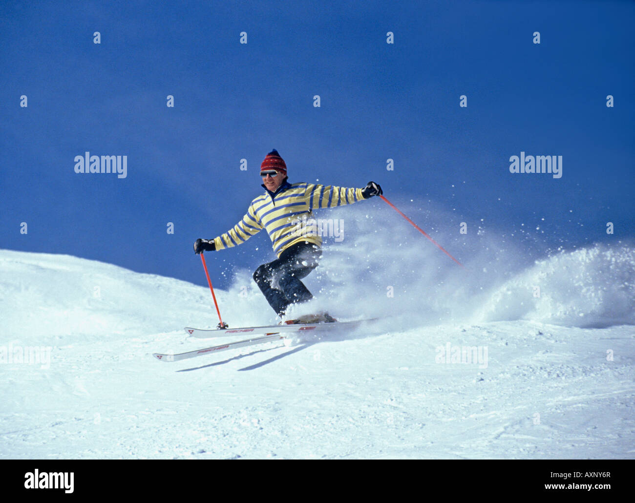 0384 Man skiing Stock Photo - Alamy