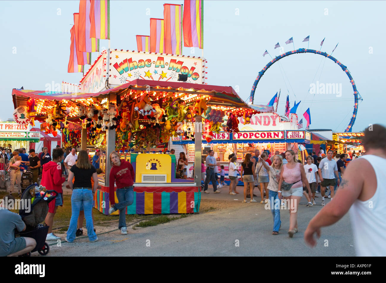 EVENTS Grayslake Illinois Carnival area at Lake County Fair booths and ...