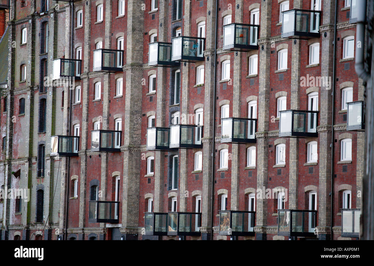 Old converted waterside property, now converted to flats Stock Photo ...