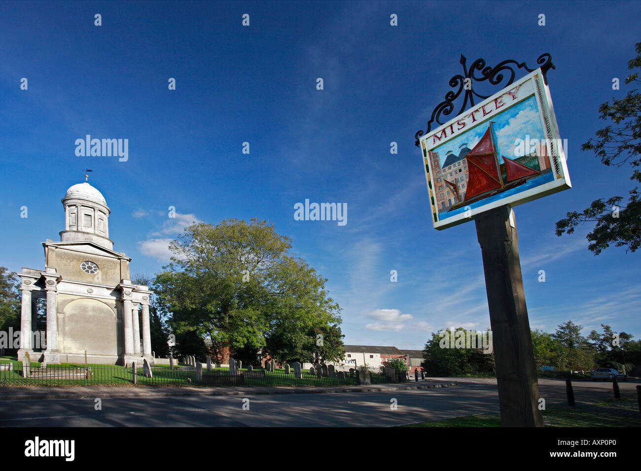 The sign post for Mistley, a small village next to Englands smallest ...
