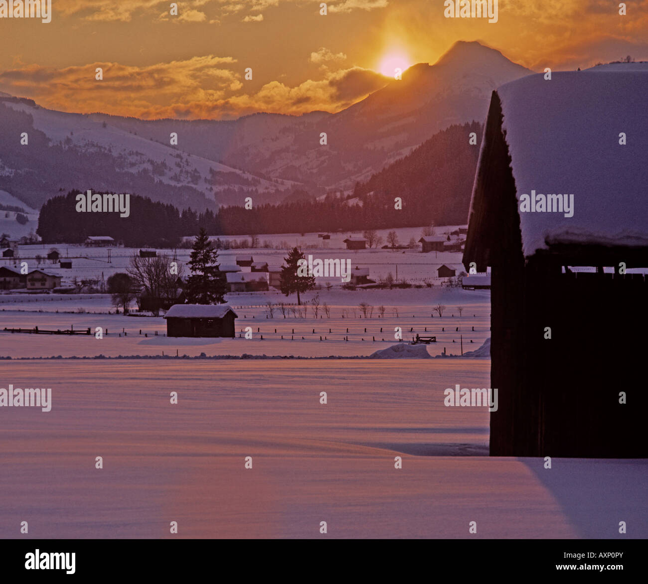 Alpine mountain sunset hi-res stock photography and images - Alamy