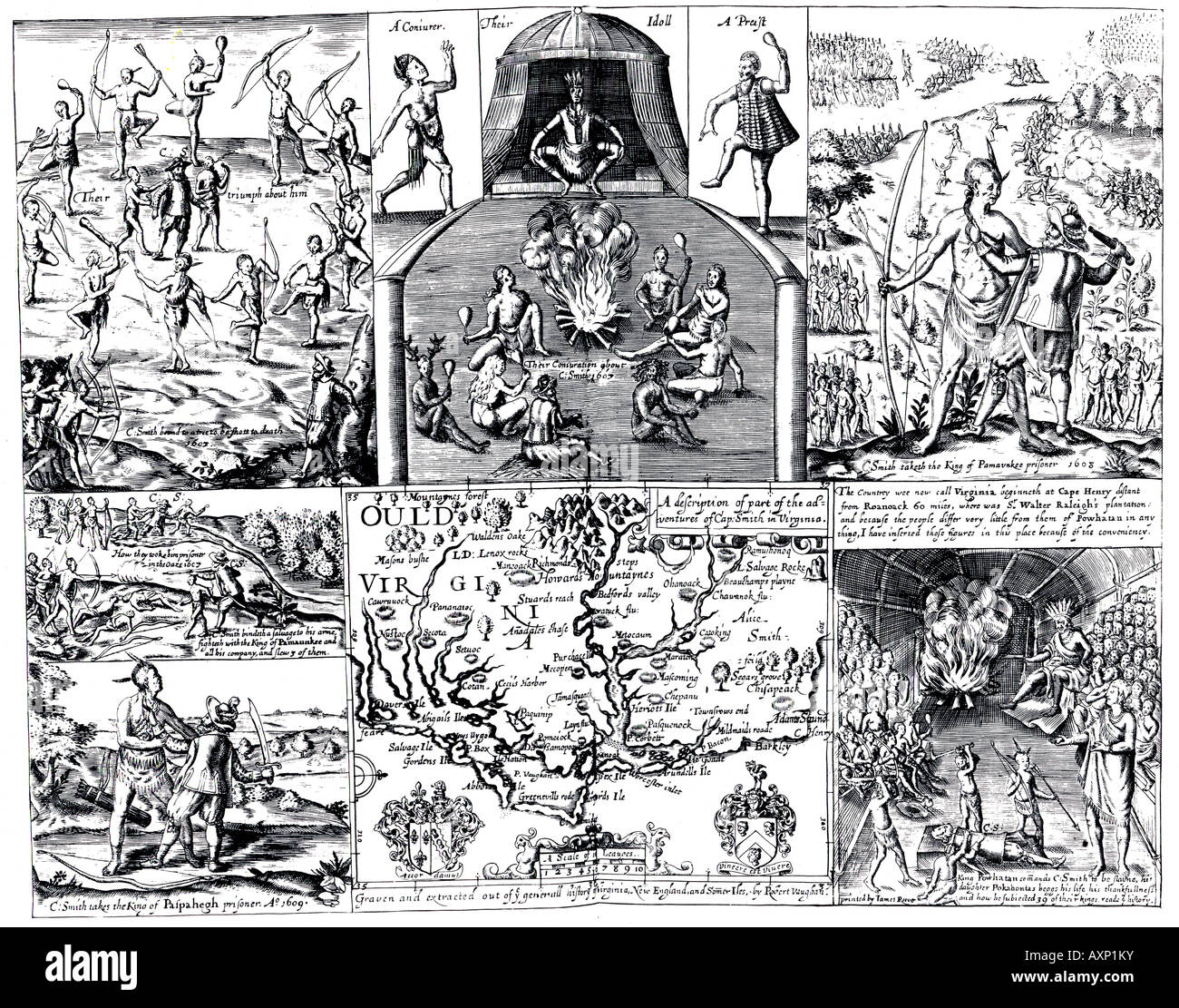 GENERALL HISTORIE OF VIRGINIA published 1624 includes a plate showing ...