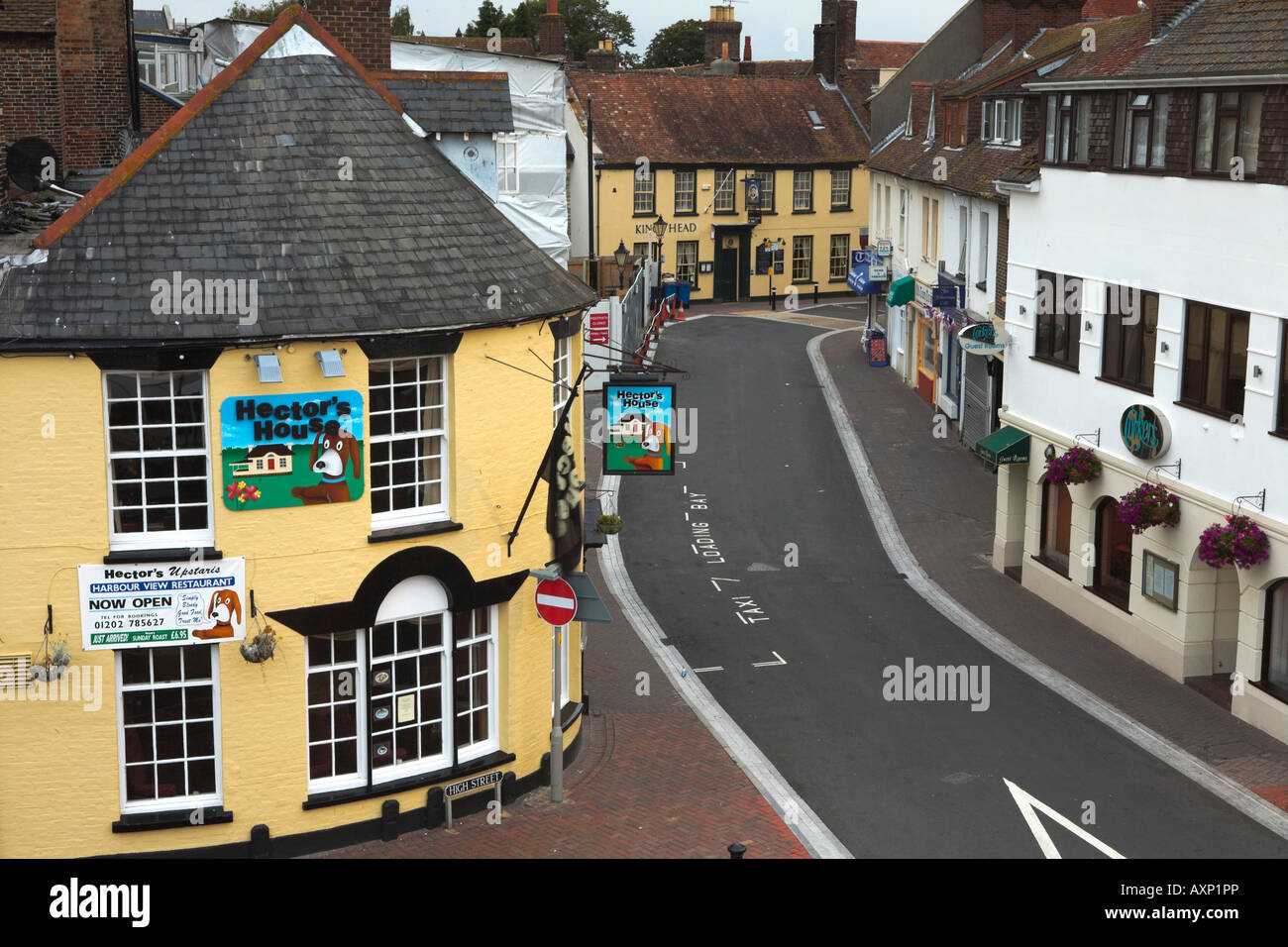 Aerial view of Poole Quays bars and restaurants, Dorset Stock Photo - Alamy