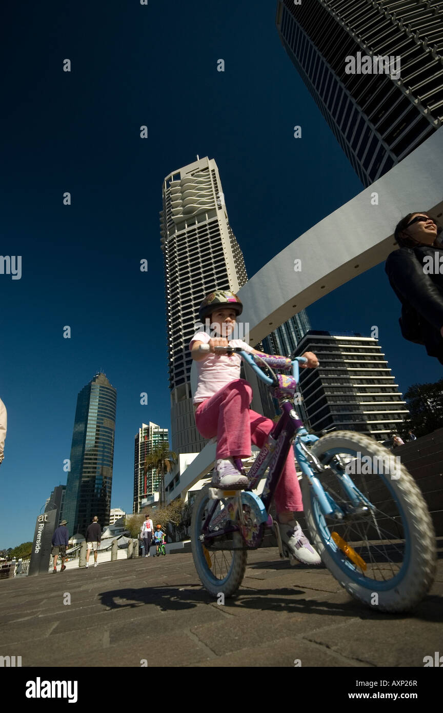 Girl riding bicycle low angle hi-res stock photography and images - Alamy