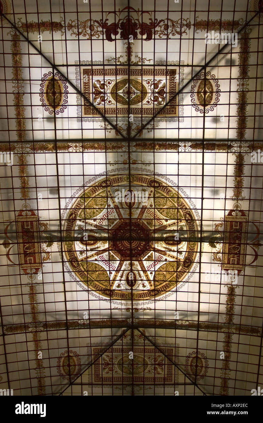 Colored Glass Ceiling in Restaurant Hotel Metropol Moscow Stock Photo ...
