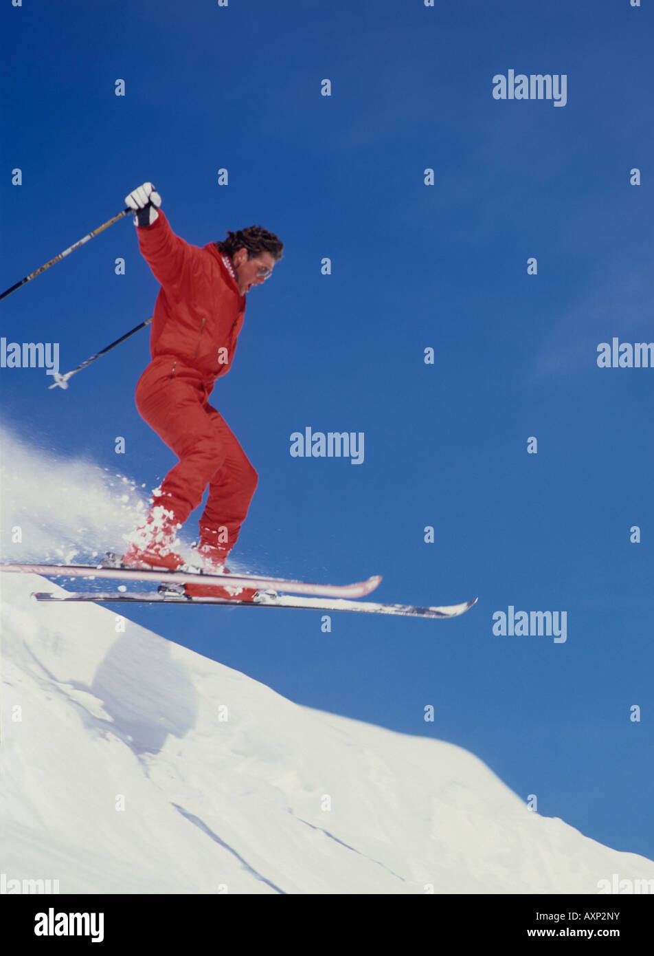 0378 Man skiing Stock Photo - Alamy