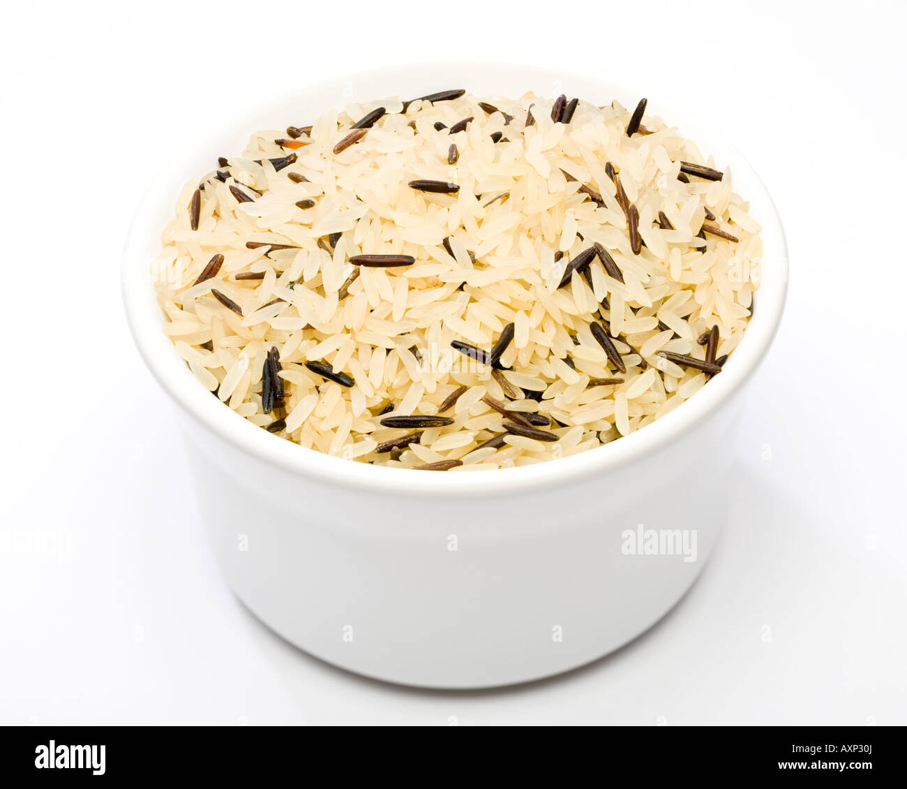 Long Grain and Wild Rice mix in a white bowl Stock Photo - Alamy