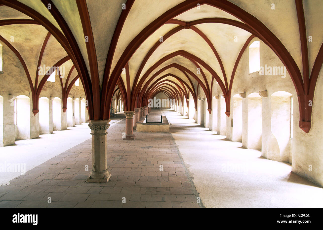 Dormitory, monastery Eberbach, Eltville, Rheingau, Hesse, Germany Stock ...