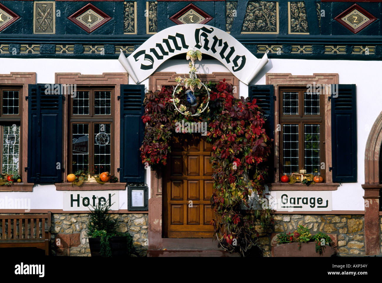 Hotel entrance, Hattenheim, Hesse, Germany Stock Photo - Alamy
