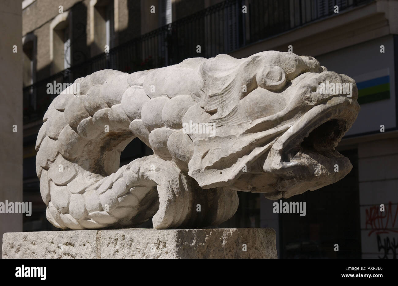 Poitiers France L statue fish stone Stock Photo - Alamy