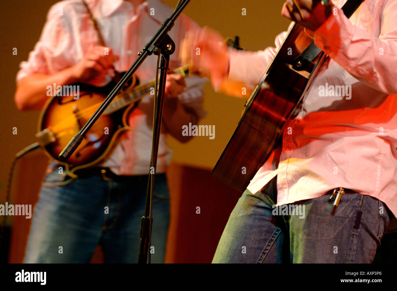 Bass guitar and mandolin players Stock Photo - Alamy