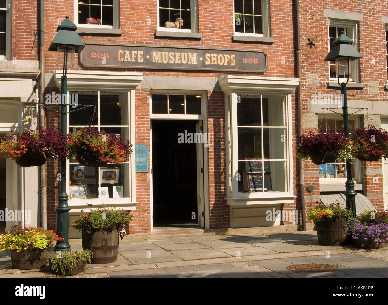 The Entrance to a building housing a Cafe, Museum and Shops in the ...