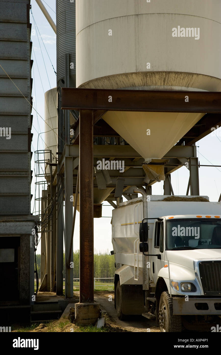 Silage containers above truck Stock Photo - Alamy