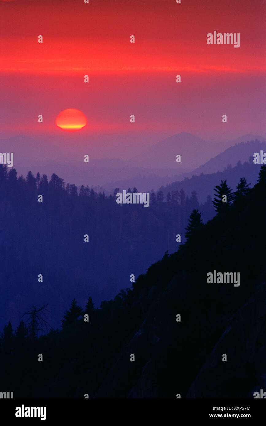 Sunset, Fresno foothills from Kings Canyon sunrise Stock Photo - Alamy