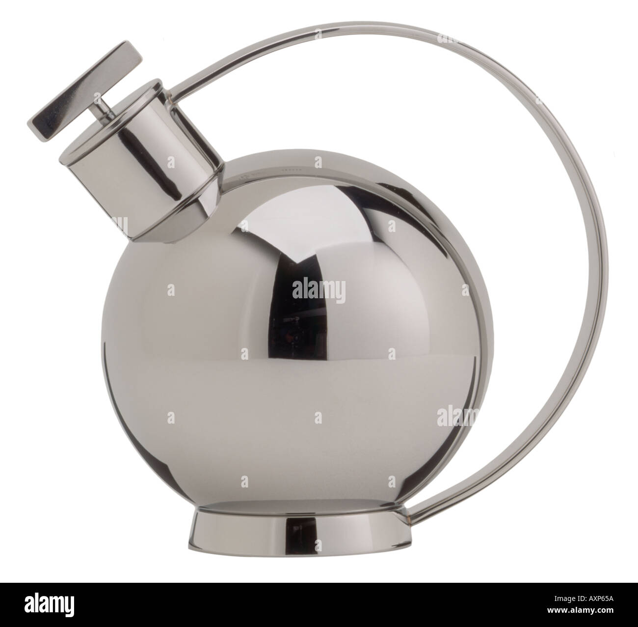 silver reflective pot with stopper and handle Stock Photo - Alamy