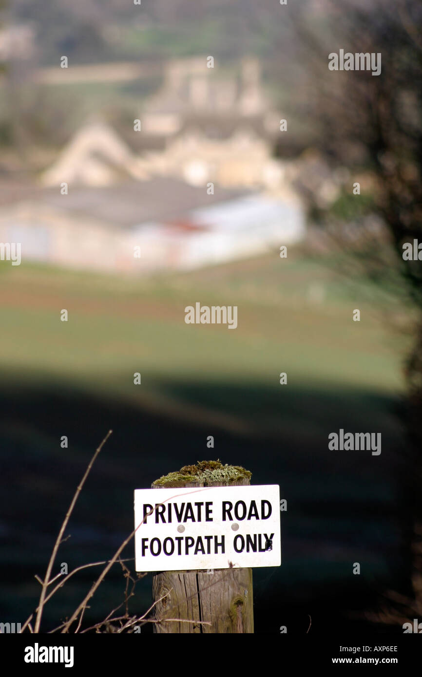 Private Road Sign Footpath Only Stock Photo - Alamy