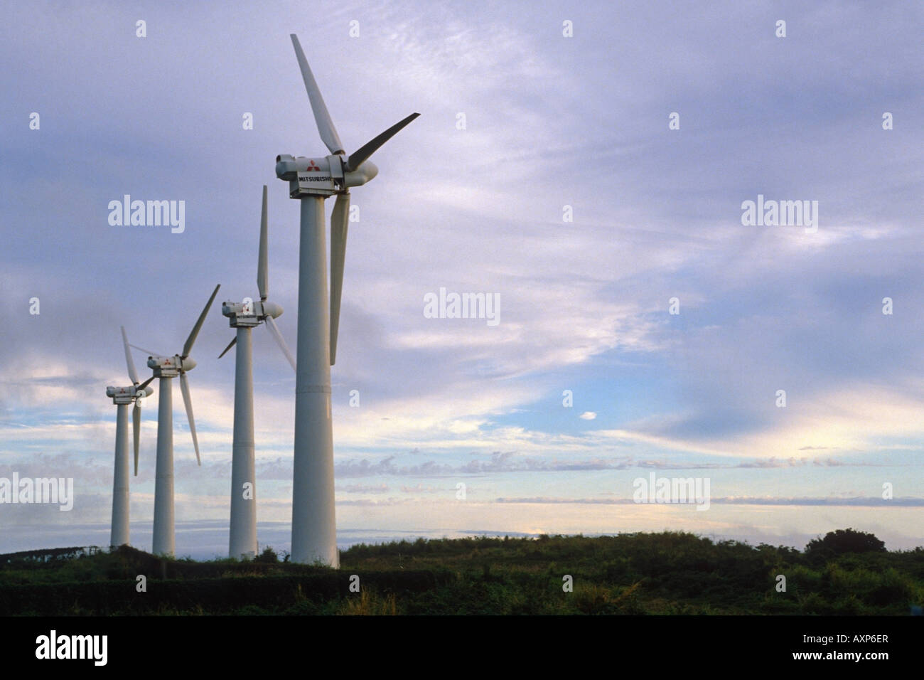 Windmill generators at Kamaoa wind farm South Point Hawaii Stock Photo ...
