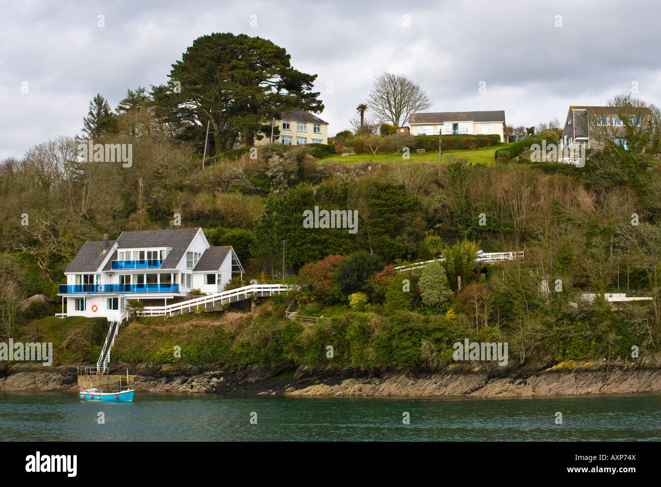 Bodinnick seen from Fowey Cornwall England UK Stock Photo - Alamy