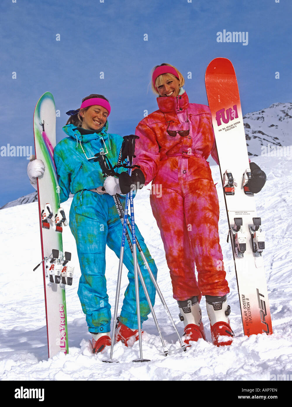 0396 Girls with snow boards Stock Photo - Alamy