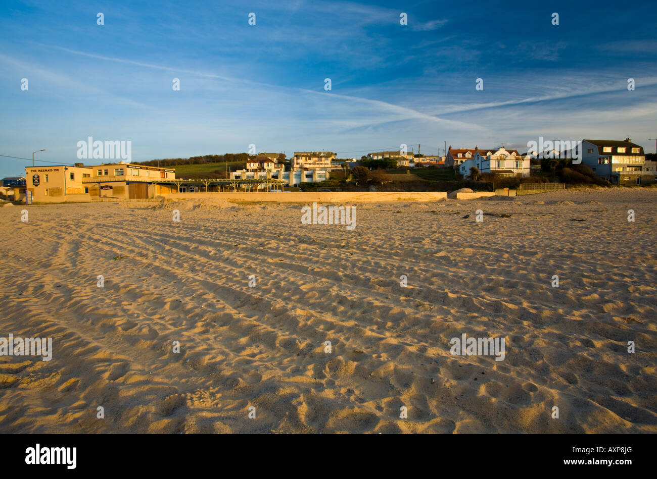 The village of Porth Cornwall UK as seen from the beach Stock Photo - Alamy