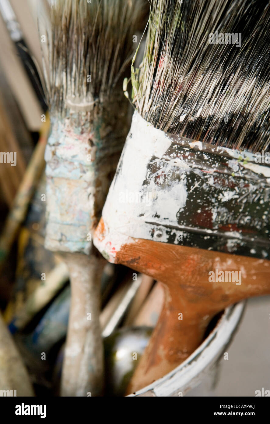 Old paint brushes hi-res stock photography and images - Alamy