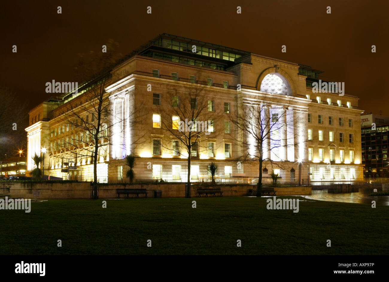 Baskerville House in Centenary Square Birmingham UK At night Stock ...