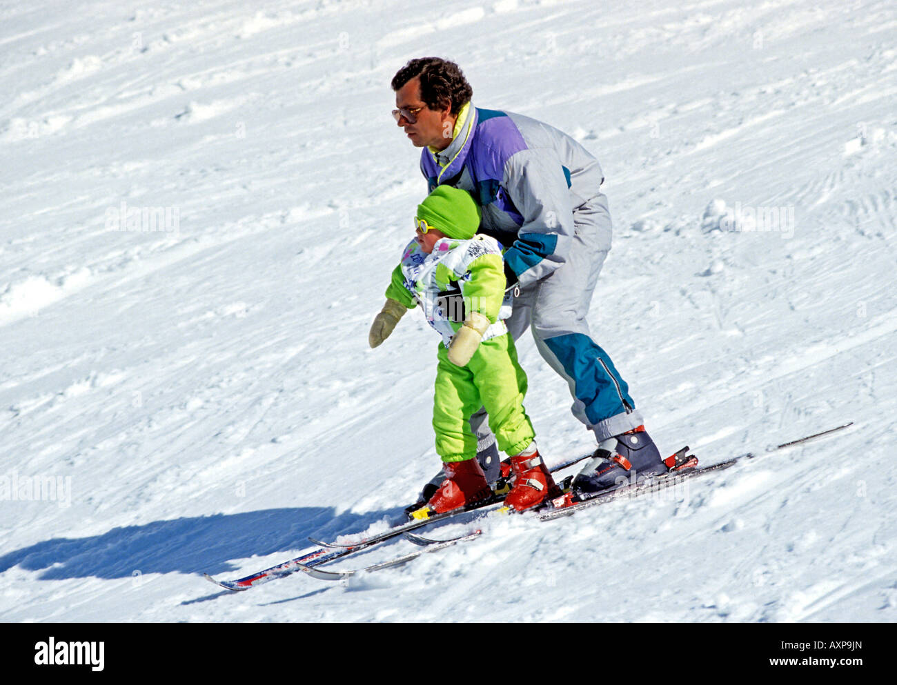 Father and child skiers hi-res stock photography and images - Alamy